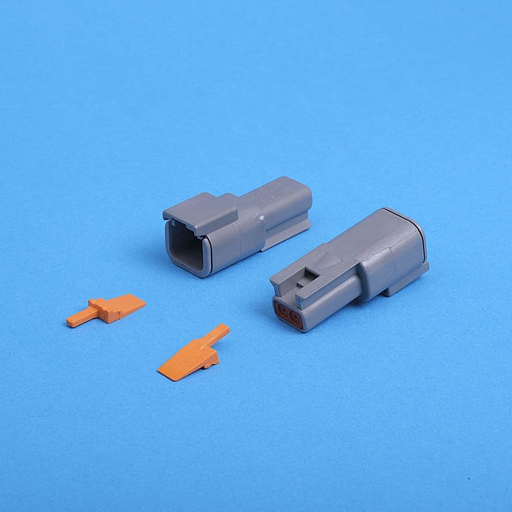 DTM 2 way receptacle Grey Including wedgelock DTM04-2P