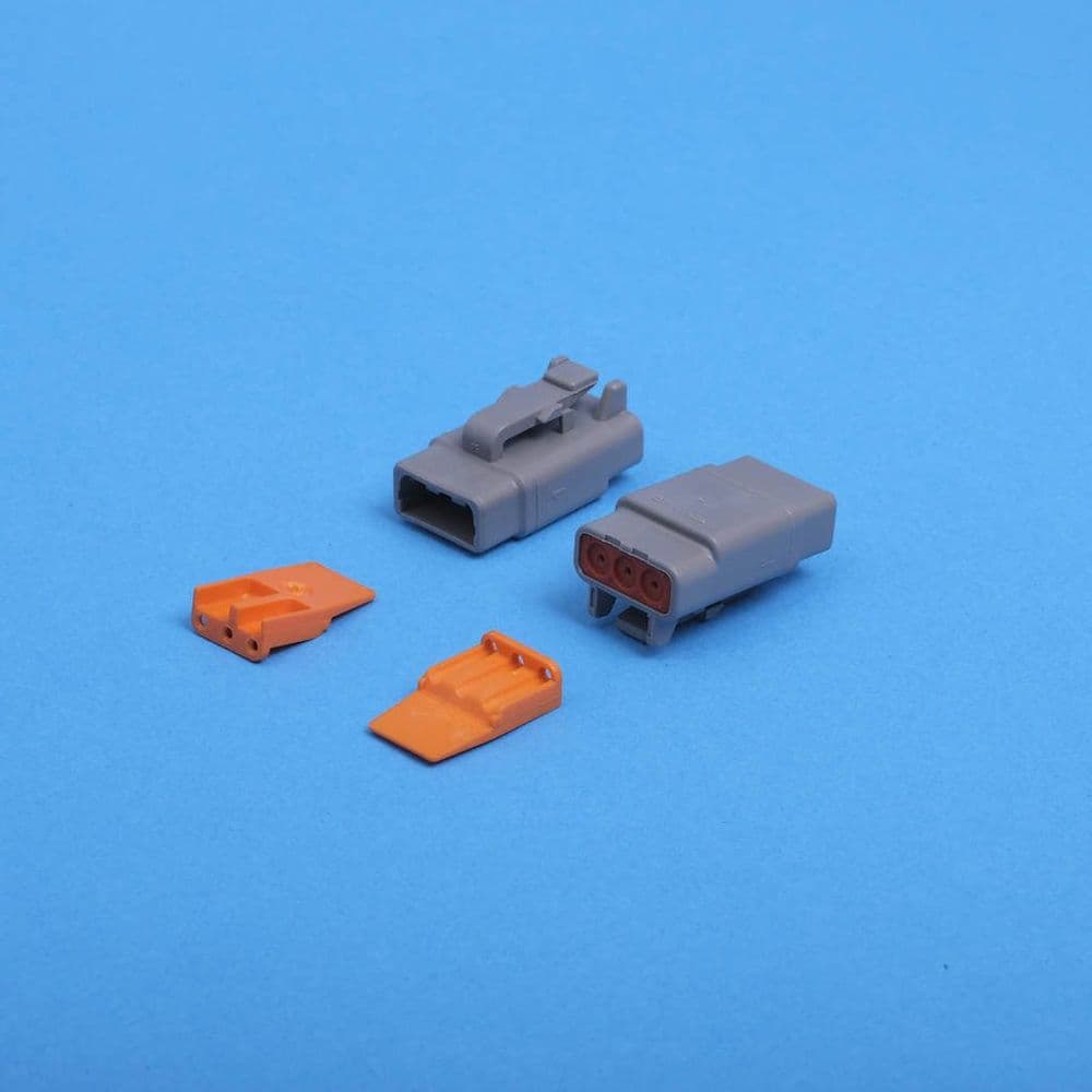 DTM 3 way Plug Grey Including wedgelock DTM06-3S