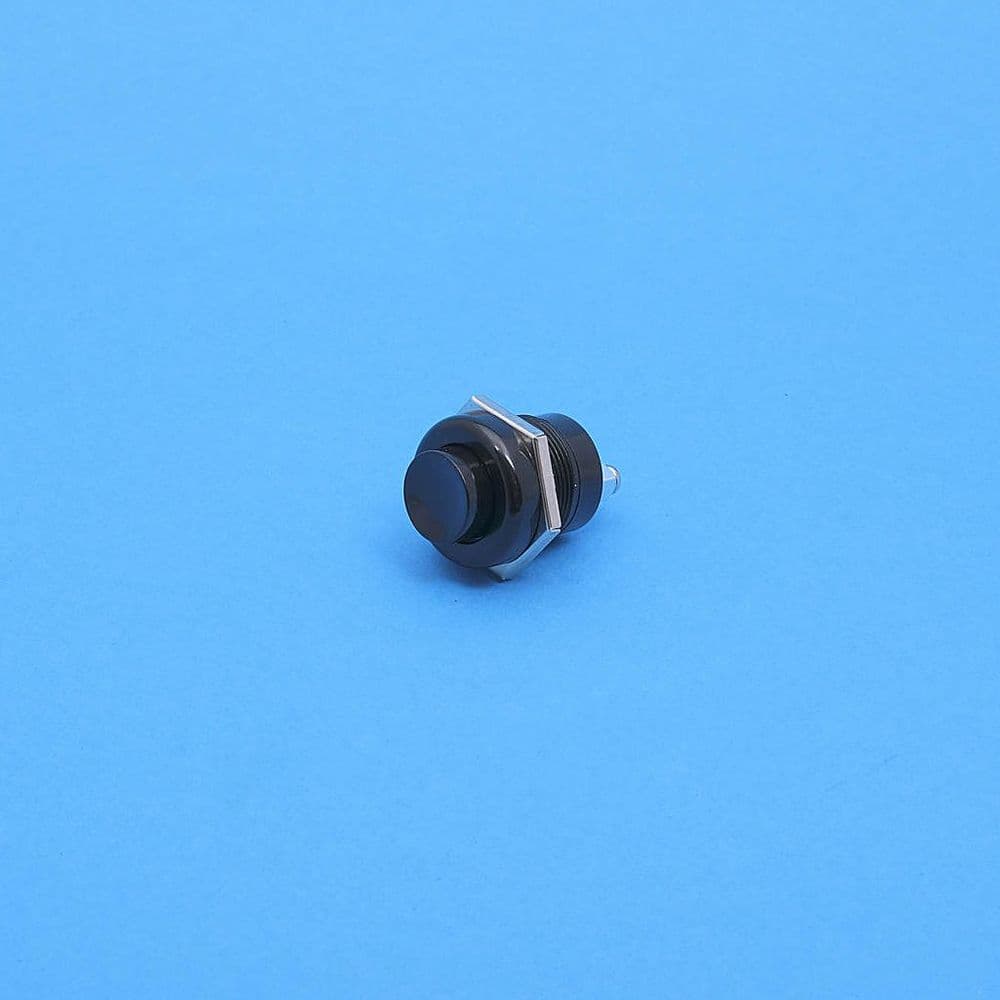 Momentary single pole push button with black plastic body PBS2
