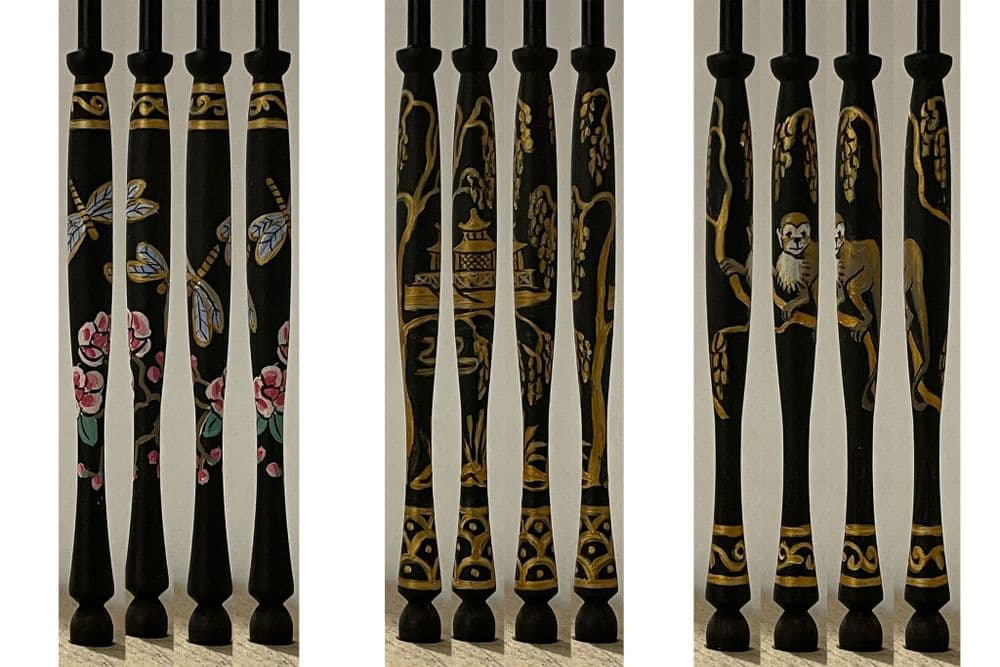 Chinoiserie hand painted bobbins