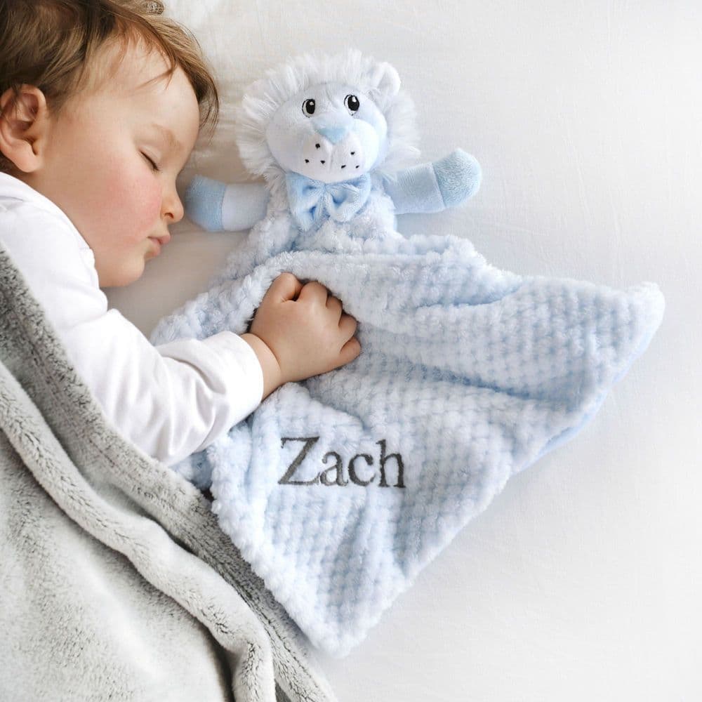 Personalised Pink Lion Baby Comforter