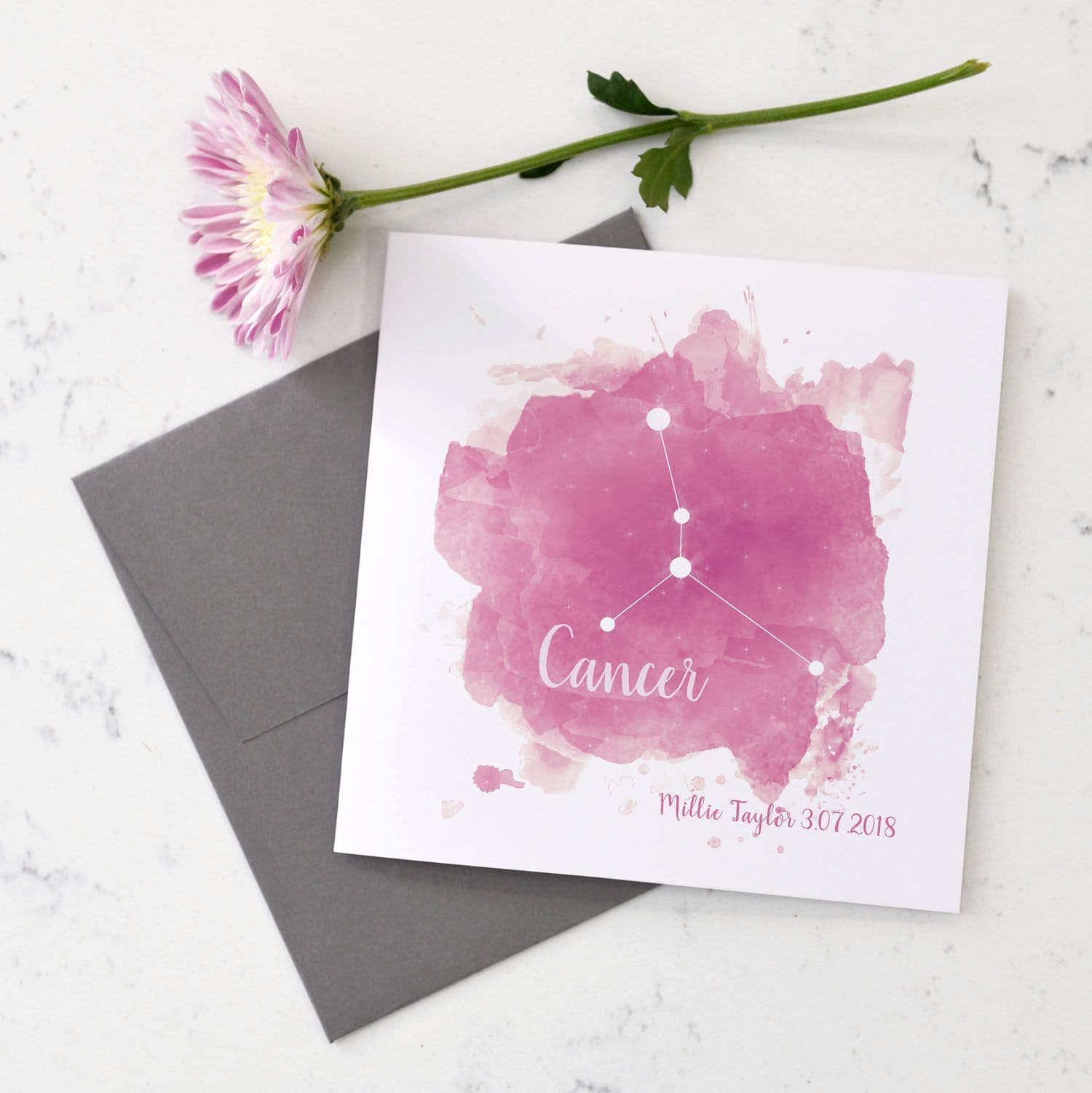 Personalised Cancer Star Sign Card
