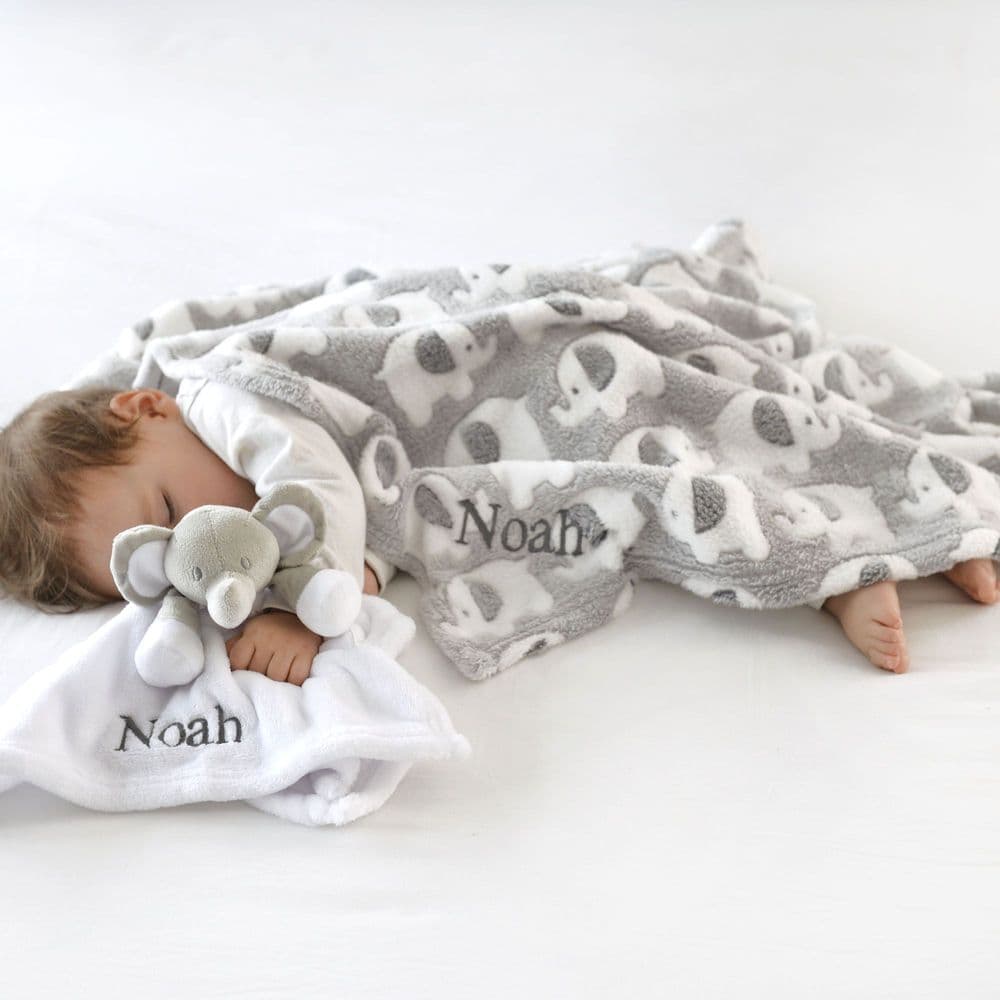 Personalised Fluffy Ellie Blanket And Ellie Comforter