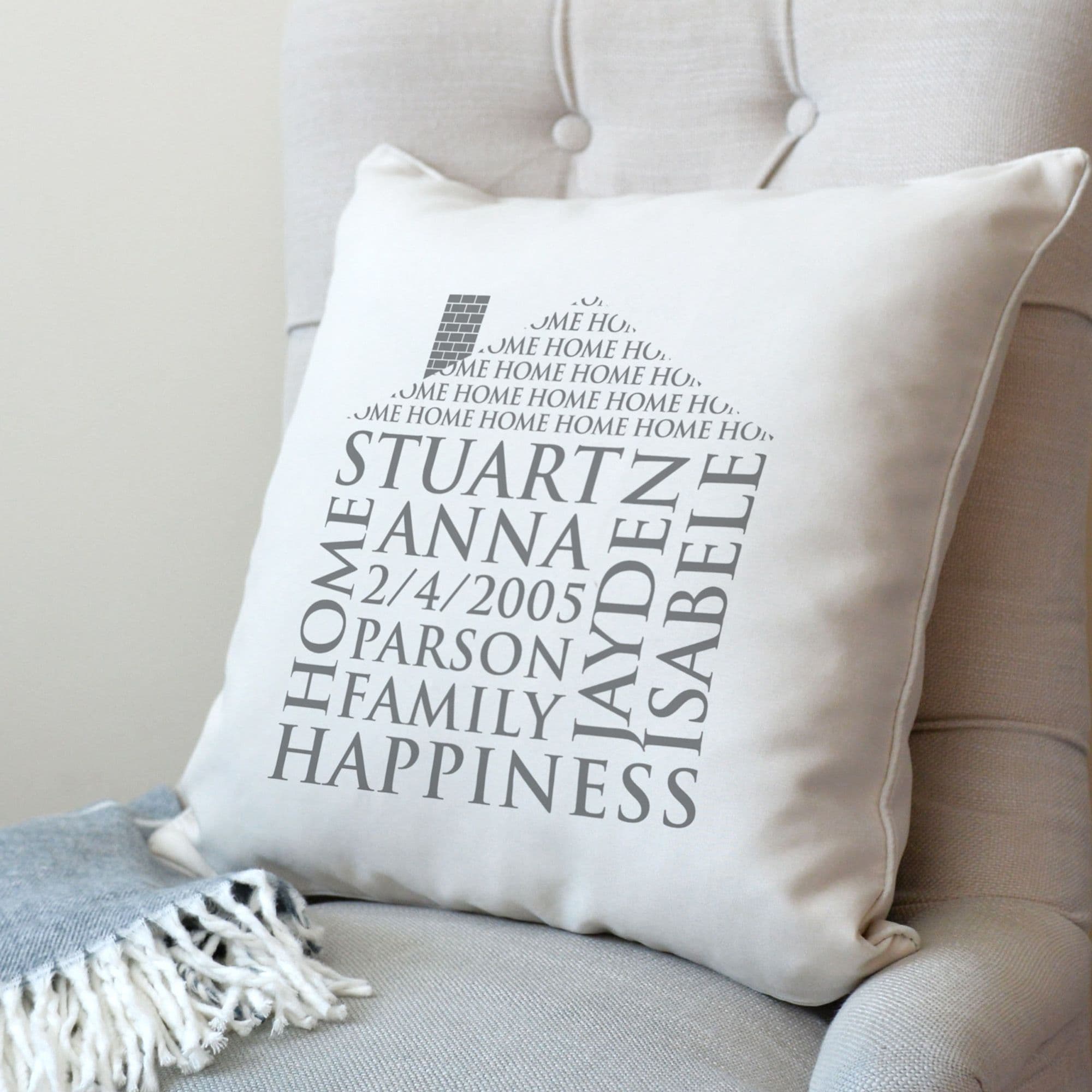 Personalised Home Word Art Cushion