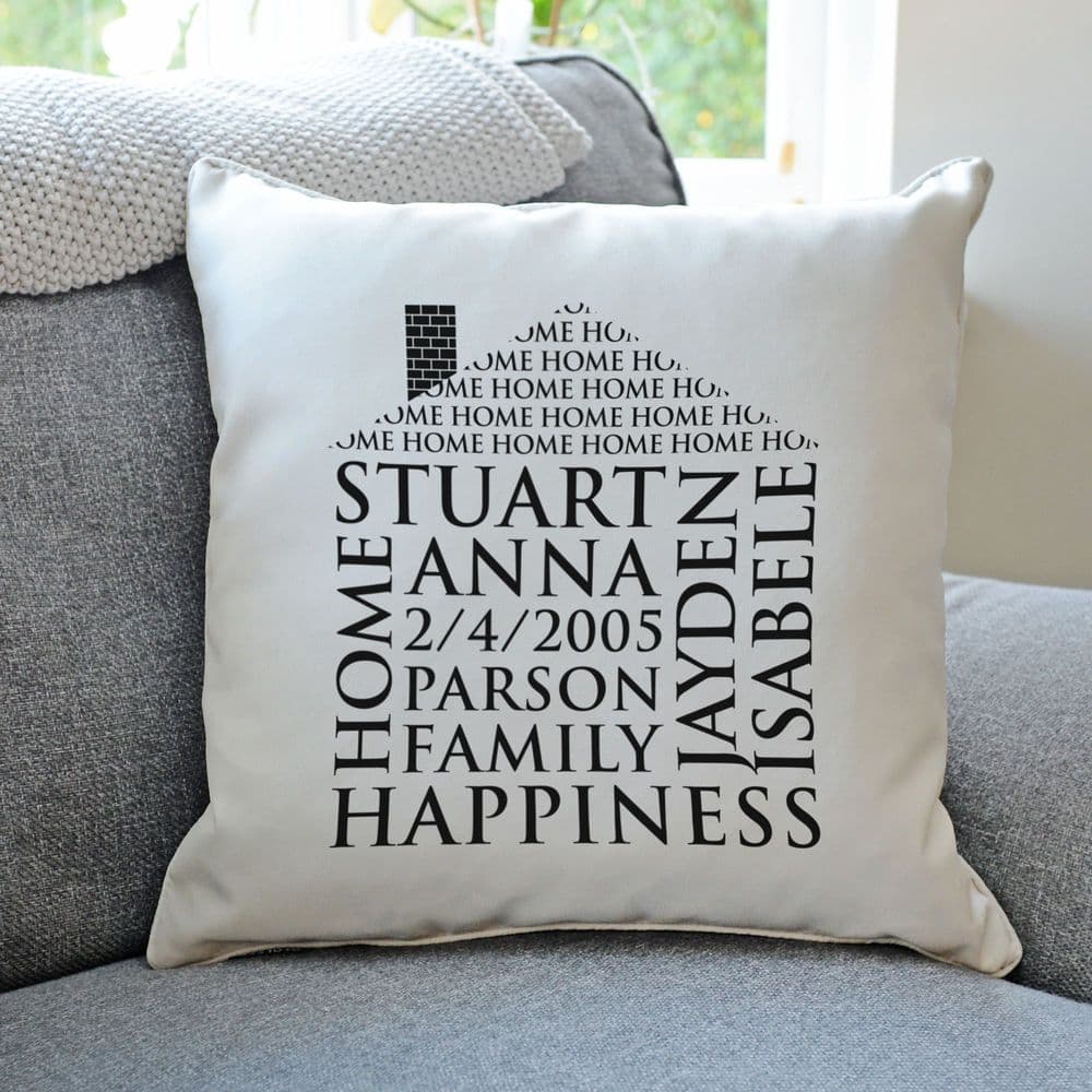 Personalised Home Word Art Cushion