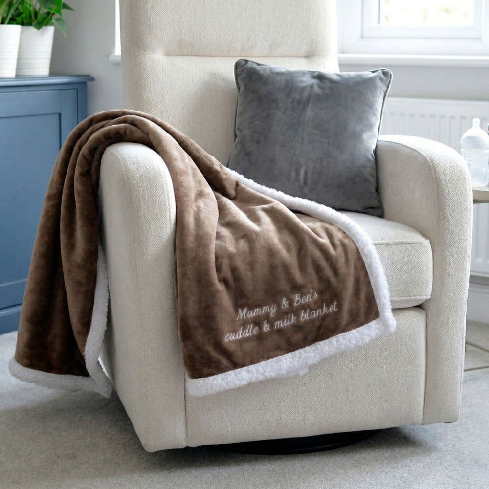 Personalised Maternity Mummy And Me Mocha Blanket