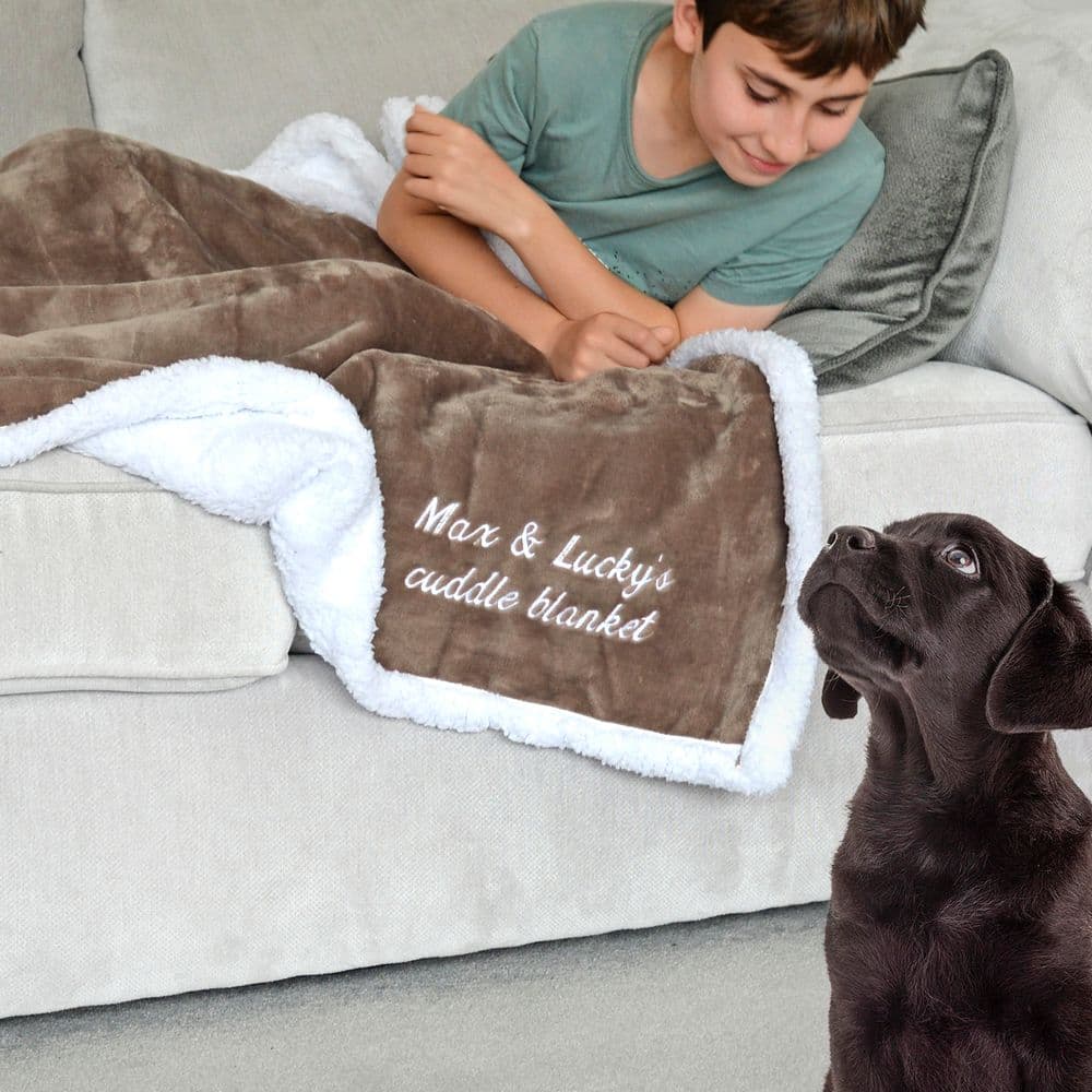Personalised Me And My Pet Mocha Blanket