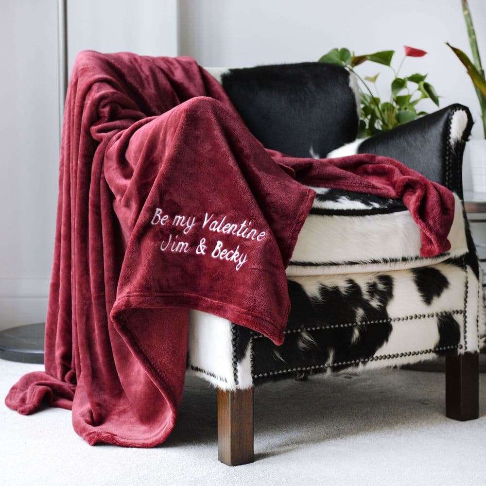 Personalised Valentine s Day Ruby Red Blanket