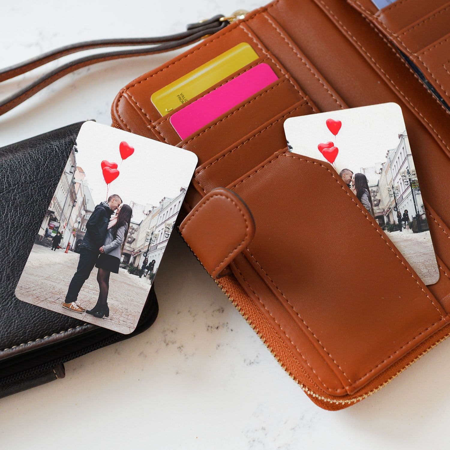 Personalised Wallet Metal Photo Cards Double Sided Set
