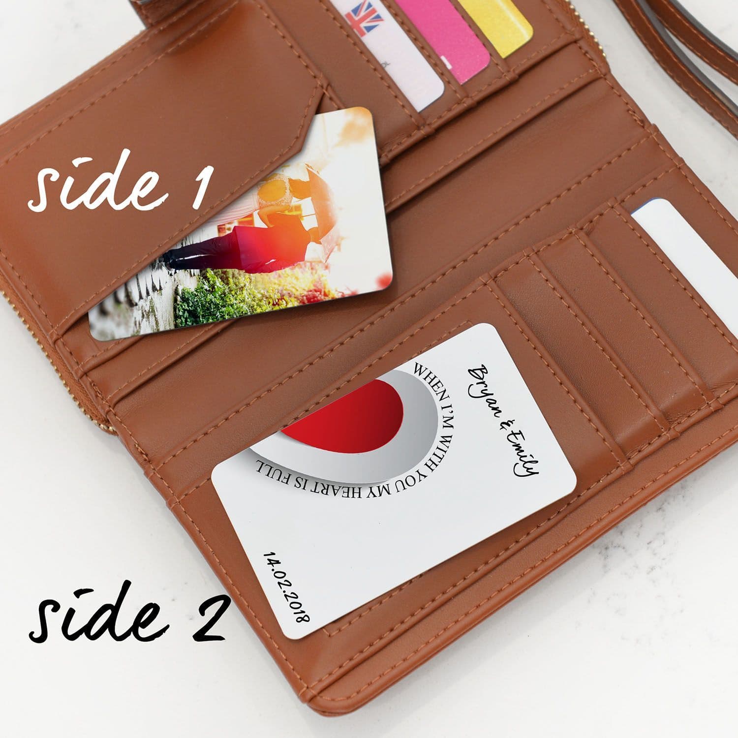 Personalised Wallet Metal Photo Cards Double Sided Set