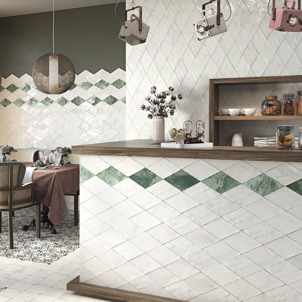 Rombo Lustre White 15x29 5cm Tiles