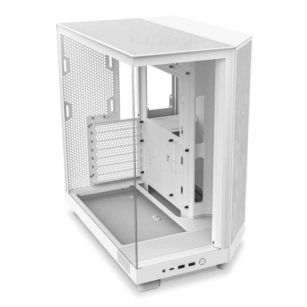 NZXT H6 Flow RGB Compact Dual Chamber Mid Tower Case White