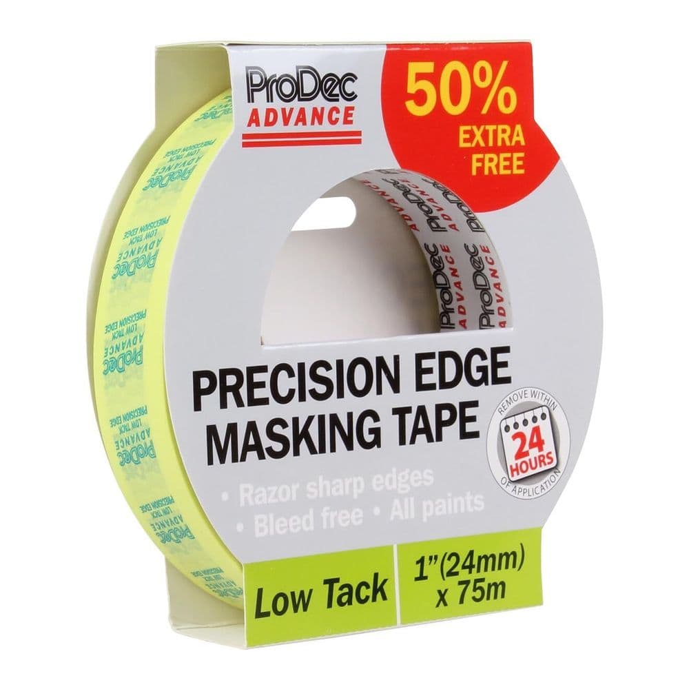 Prodec Advance 24mm 1 inch x 50m 50 FREE Low Tack Precision Edge Multi S