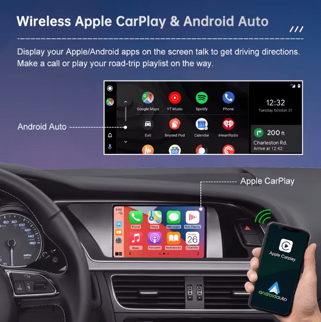 AUDI MMI3G/MMI3G PLUS WIRELESS APPLE CARPLAY ANDROID AUTO RETROFIT