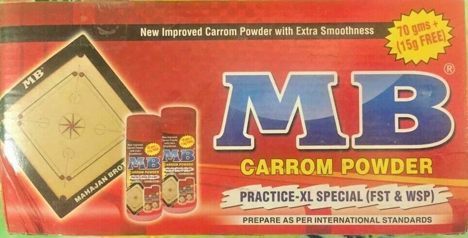 12 X 85g MB Improved Quality Carom/ Carrom Board Powder Bottle Extra Smooth