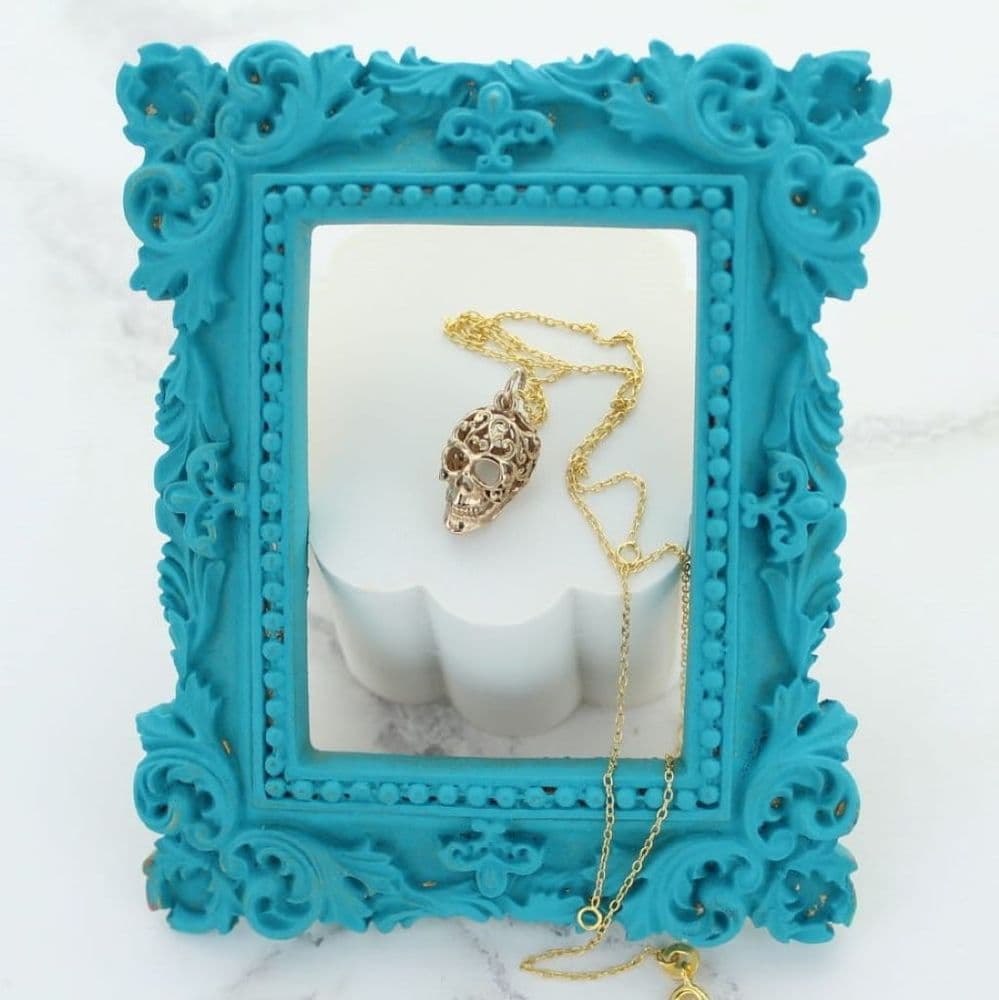 Filigree Skull Charm Necklace