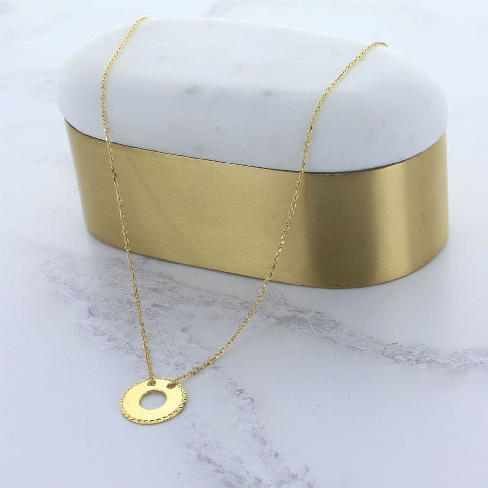 Minimal Gold Disc Necklace