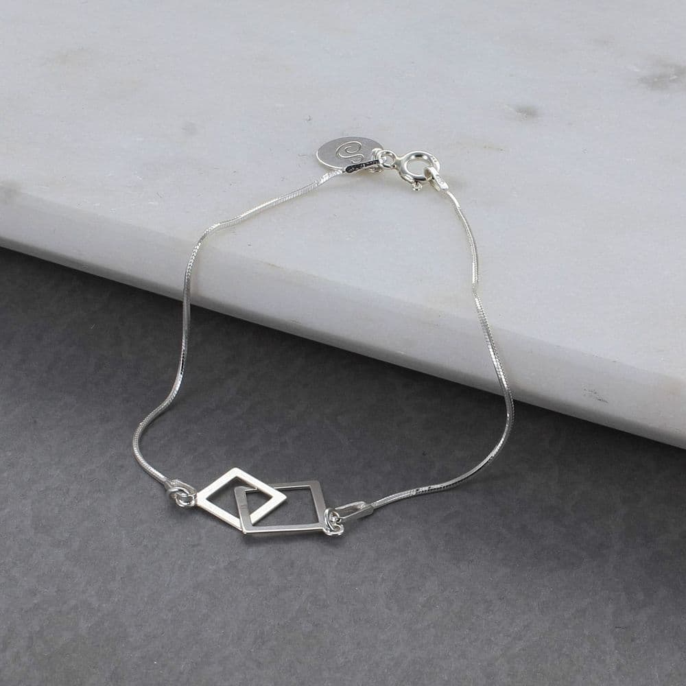 Personalised Interlocking Squares Bracelet