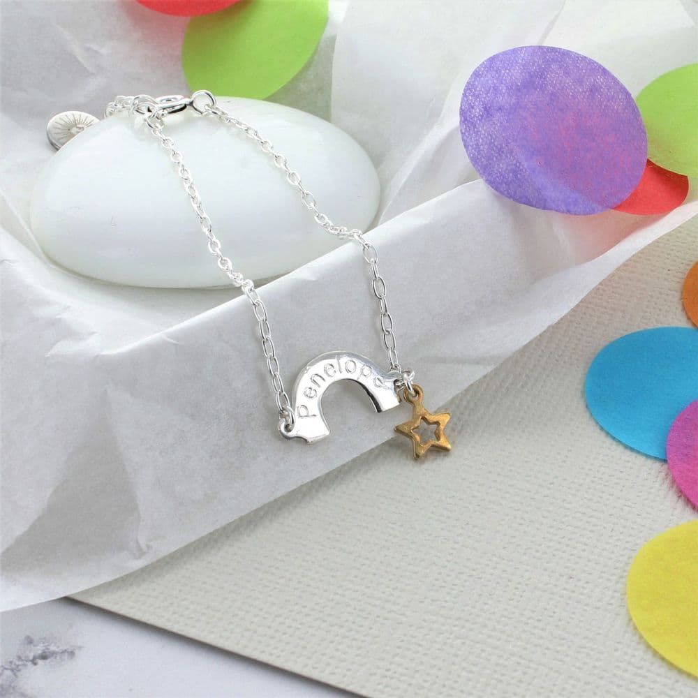Personalised Rainbow Charm Bracelet