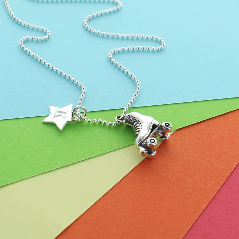 Personalised Roller Skate Star Necklace