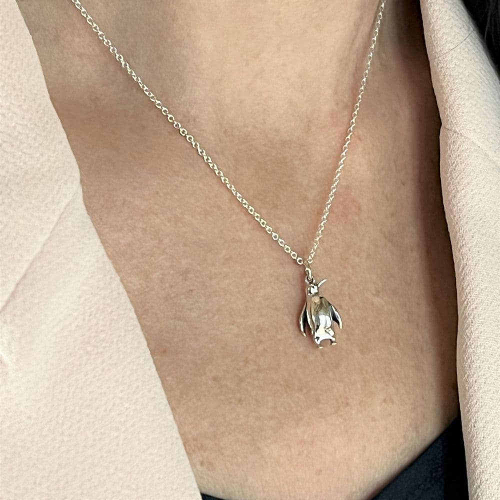 Silver Penguin Charm Necklace