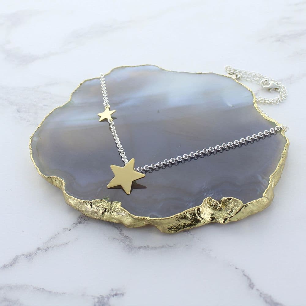 Star Gold And Silver Necklace