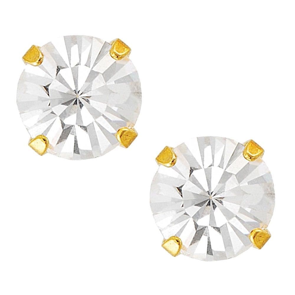 Studex Sensitive April Crystal Gold Plated Claw Set Earrings