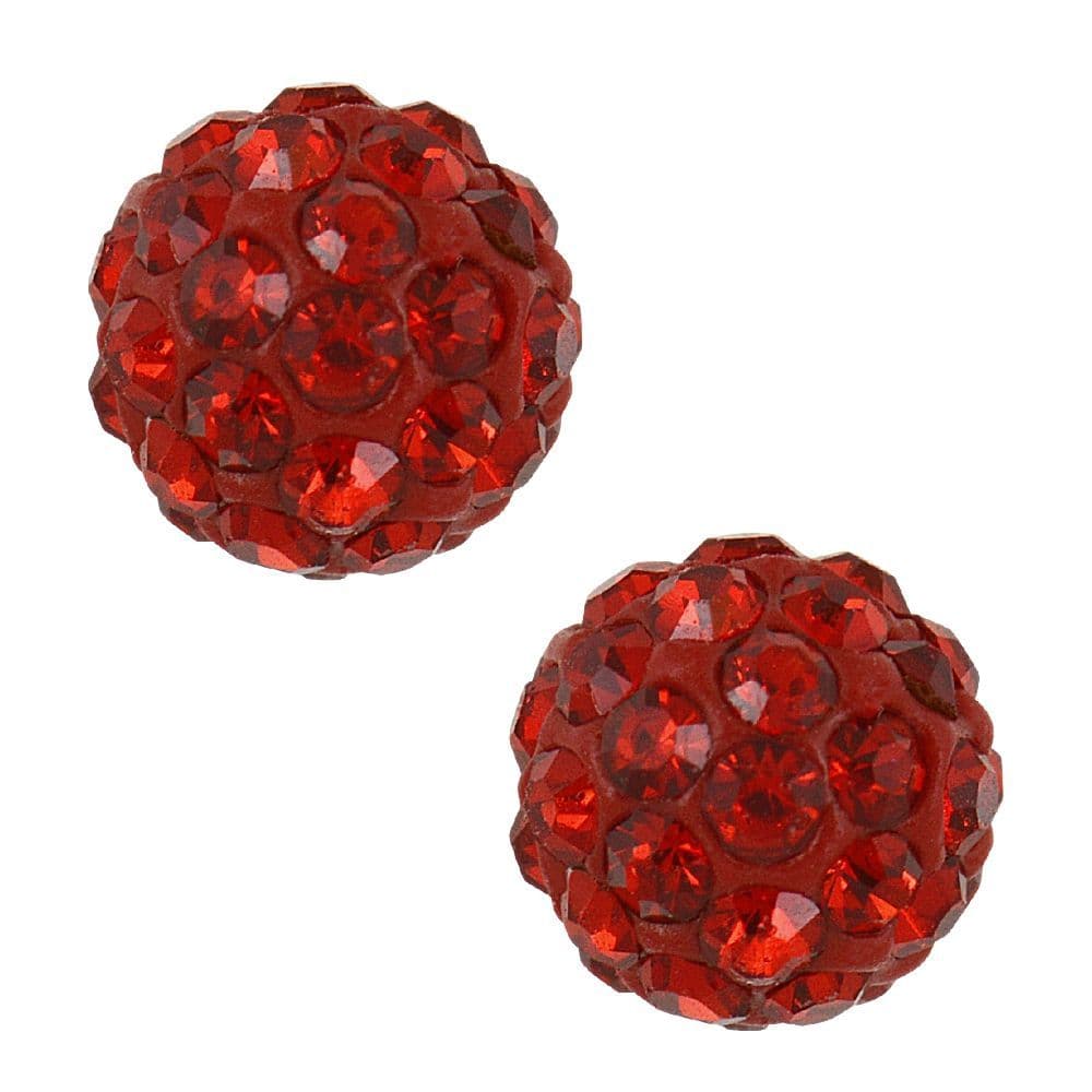 Studex Sensitive Light Siam Crystal Fireball Stud Earrings