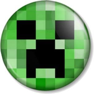Minecraft Logo 25mm 1" Pin Button Badge - Creeper