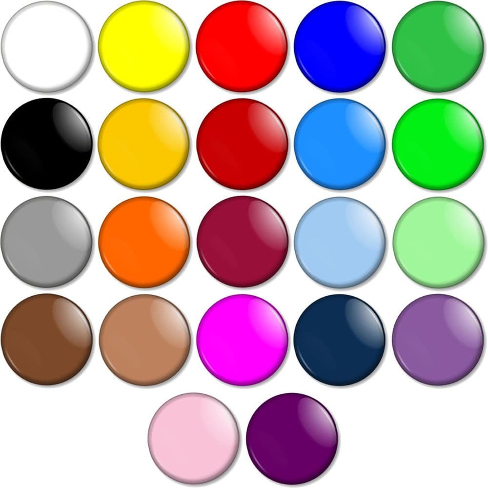 Plain Badges - Various Colours and sizes Pinback Button Badge School ...