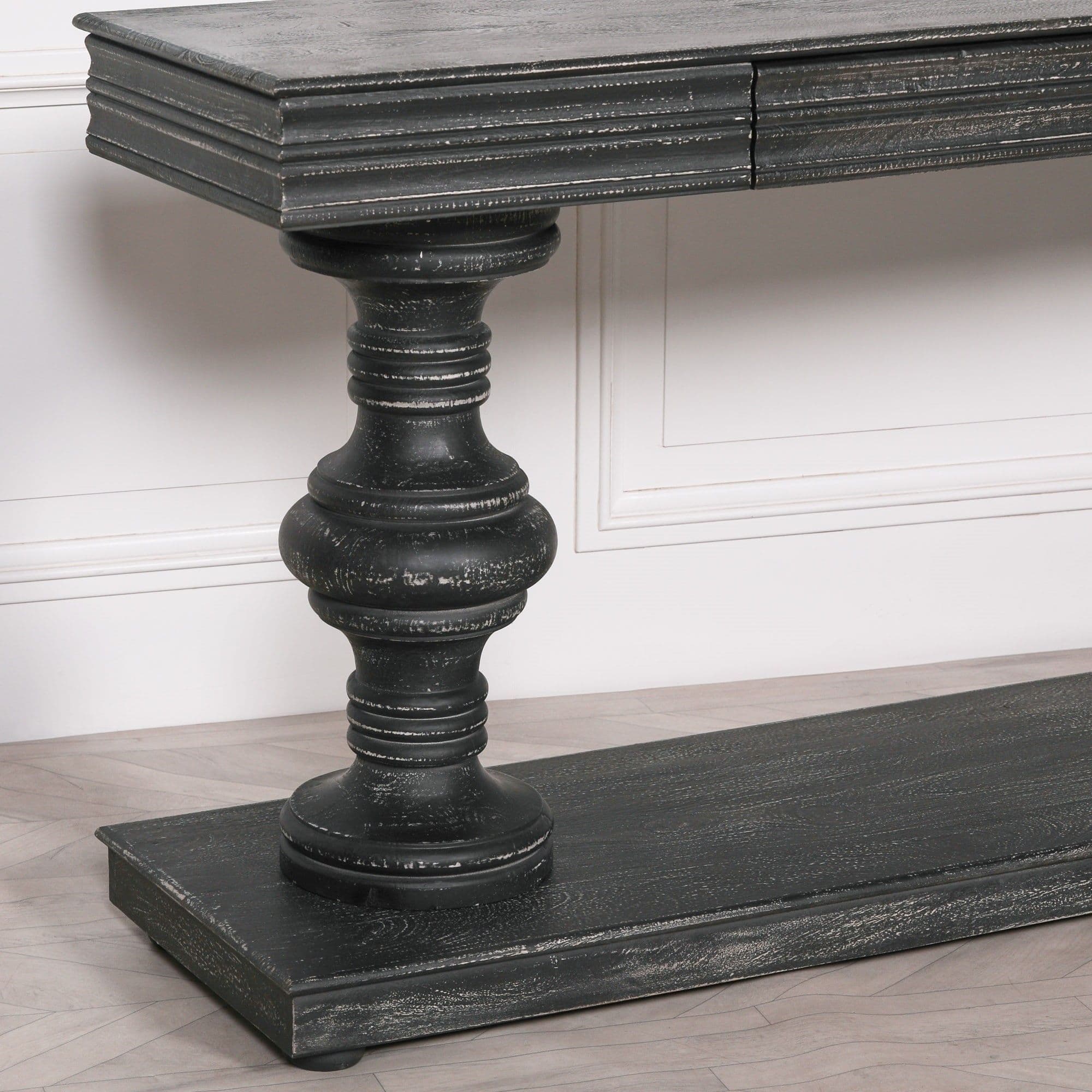 Black Distressed French Contemporary Console Table - Prestige French ...