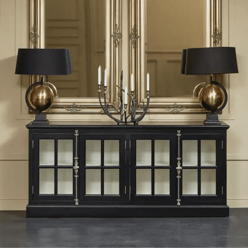 Colonial Black Painted Glazed Sideboard - Prestige French Furniture
