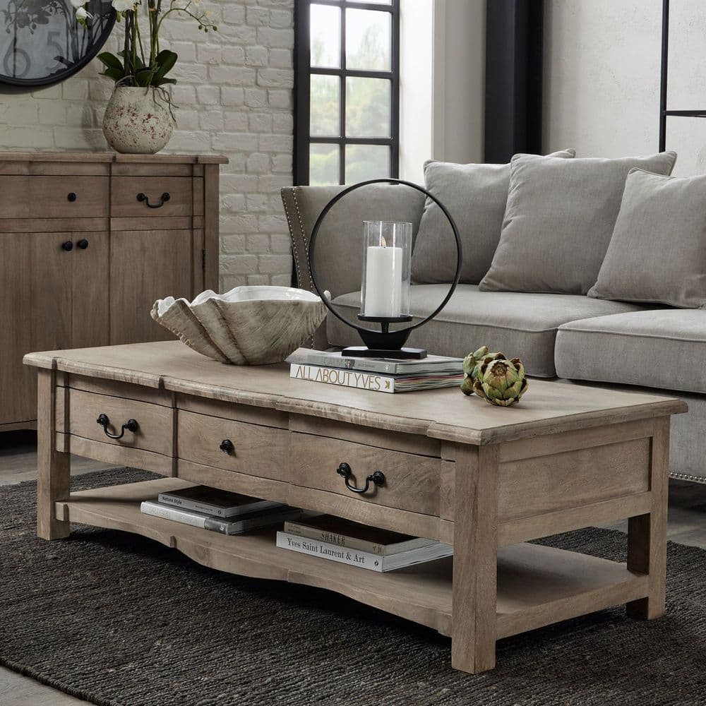 Dominique French Style Coffee Table with Drawers - Prestige French ...