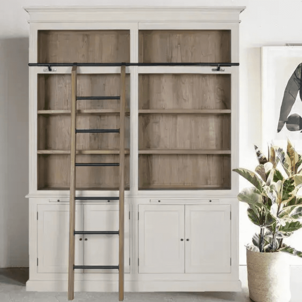 Lyon Light Grey French Country Large Bookcase - Prestige French Furniture