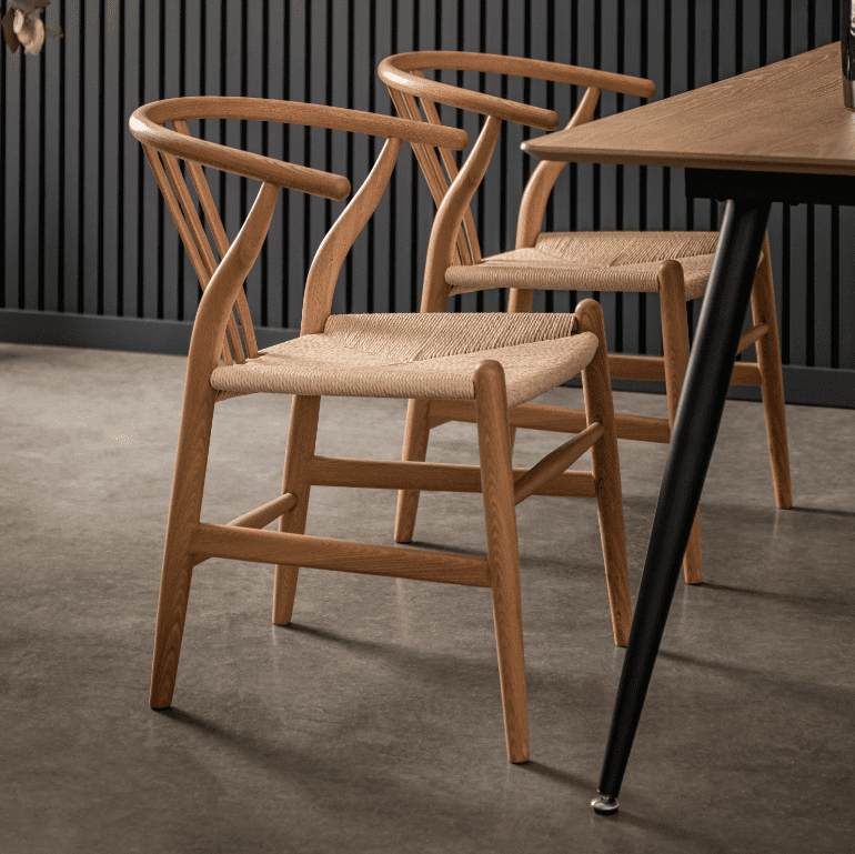 Natural Wishbone Back Chair (PACK OF 2) - Prestige French Furniture