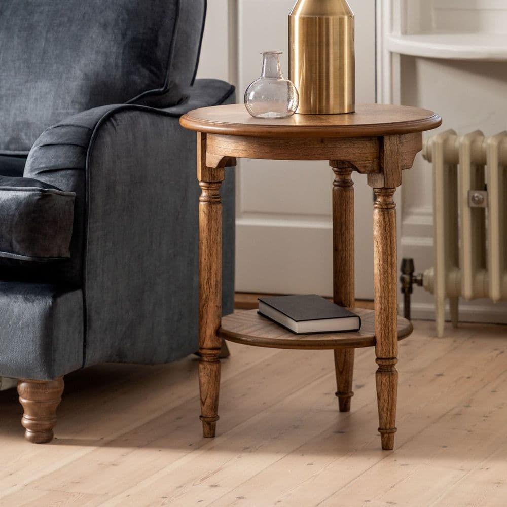 Normandy Natural French Round Side Table - Prestige French Furniture