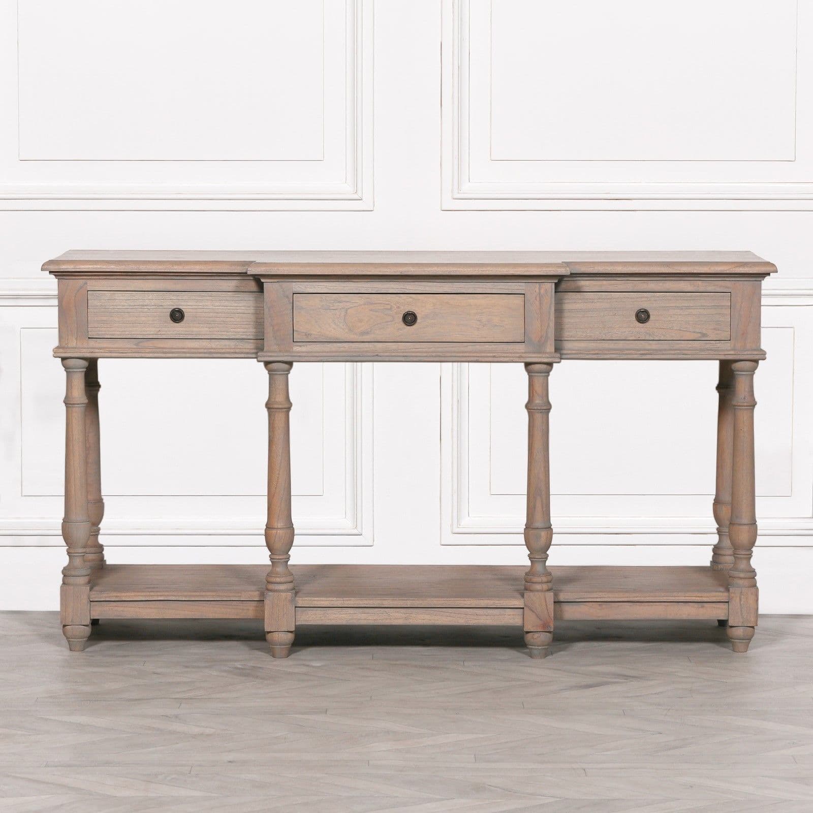 Rustic Breakfront French Hall / Console Table - Prestige French Furniture
