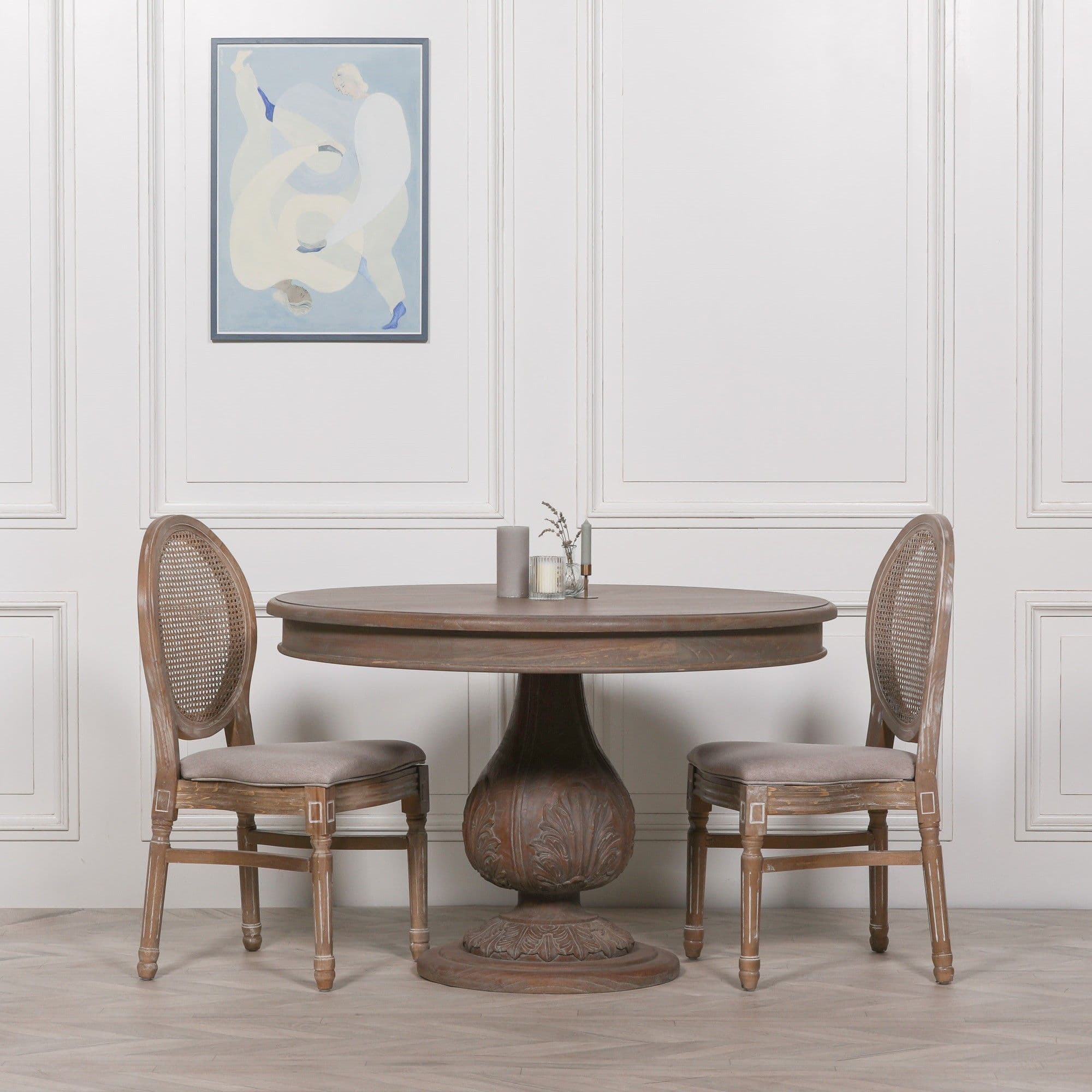 Rustic Reclaimed Pedestal French Dining Table