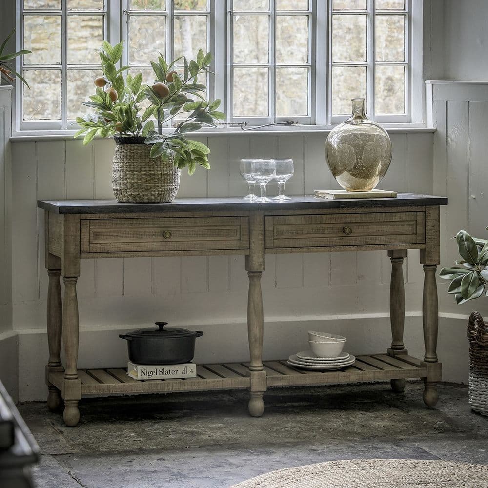 Toulouse Rustic French 2 Drawer Console Table - Prestige French Furniture