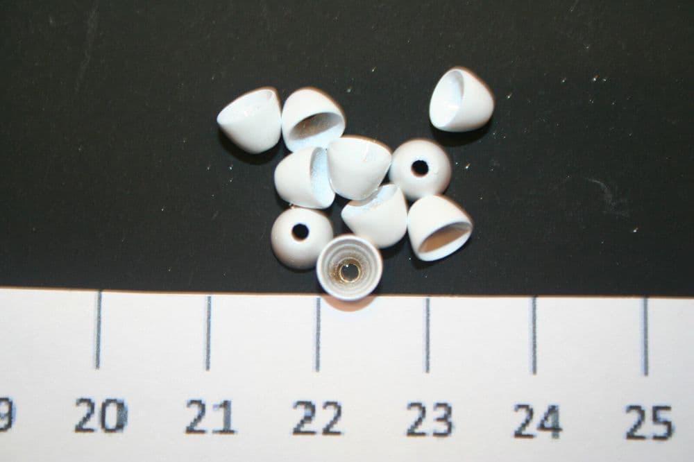 Fly Tying Fl White Colour Tungsten Cones 6 x 5mm 10 pkt Coneheads
