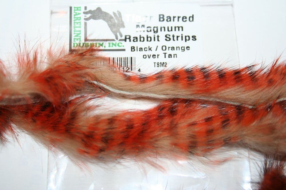 Hareline Tiger-Barred Magnum 1/4" Zonker Rabbit Strips MOST COLS FEW ...