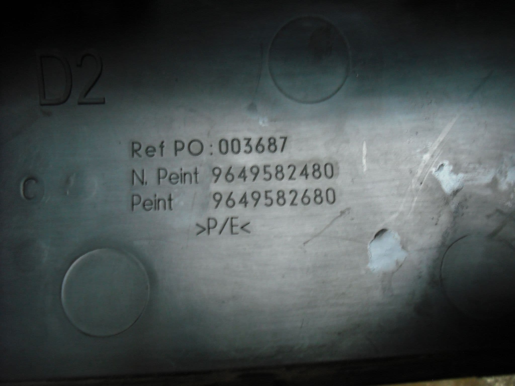 9649582480 003687 A GENUINE PEUGEOT 207 FRONT BUMPER BUMP SCUFF PANEL ...