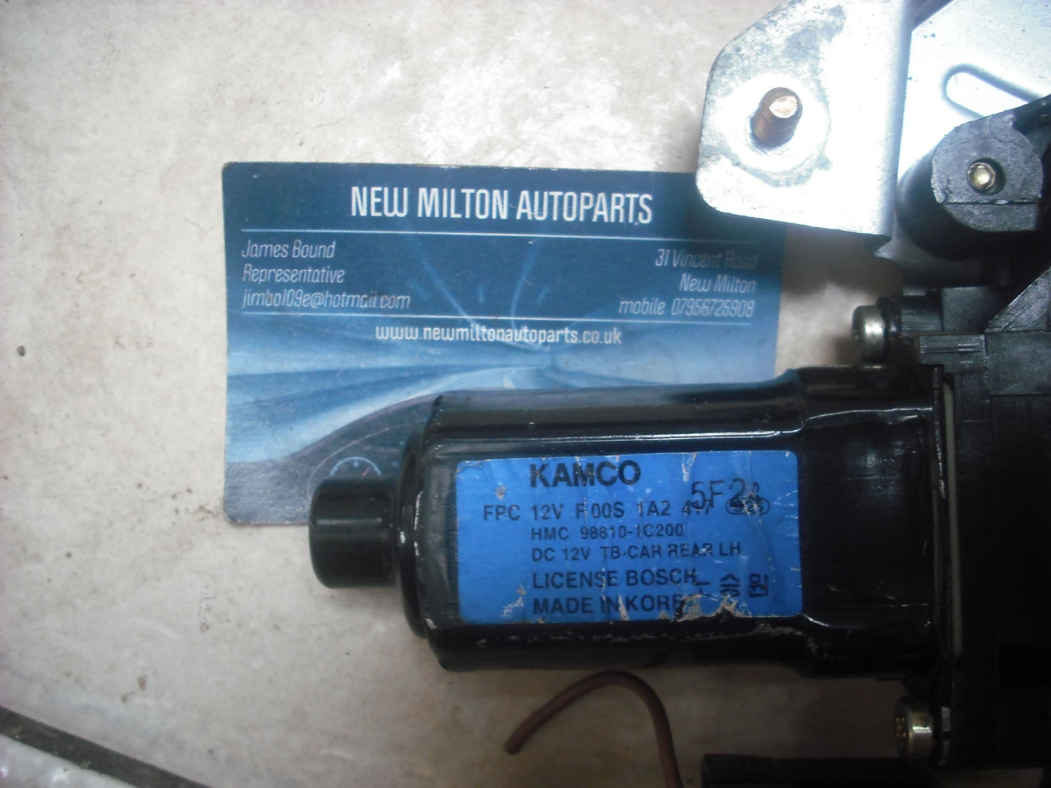 HYUNDAI GETZ REAR BACK DOOR ELECTRIC WINDOW REGULATOR MOTOR LH LEFT ...