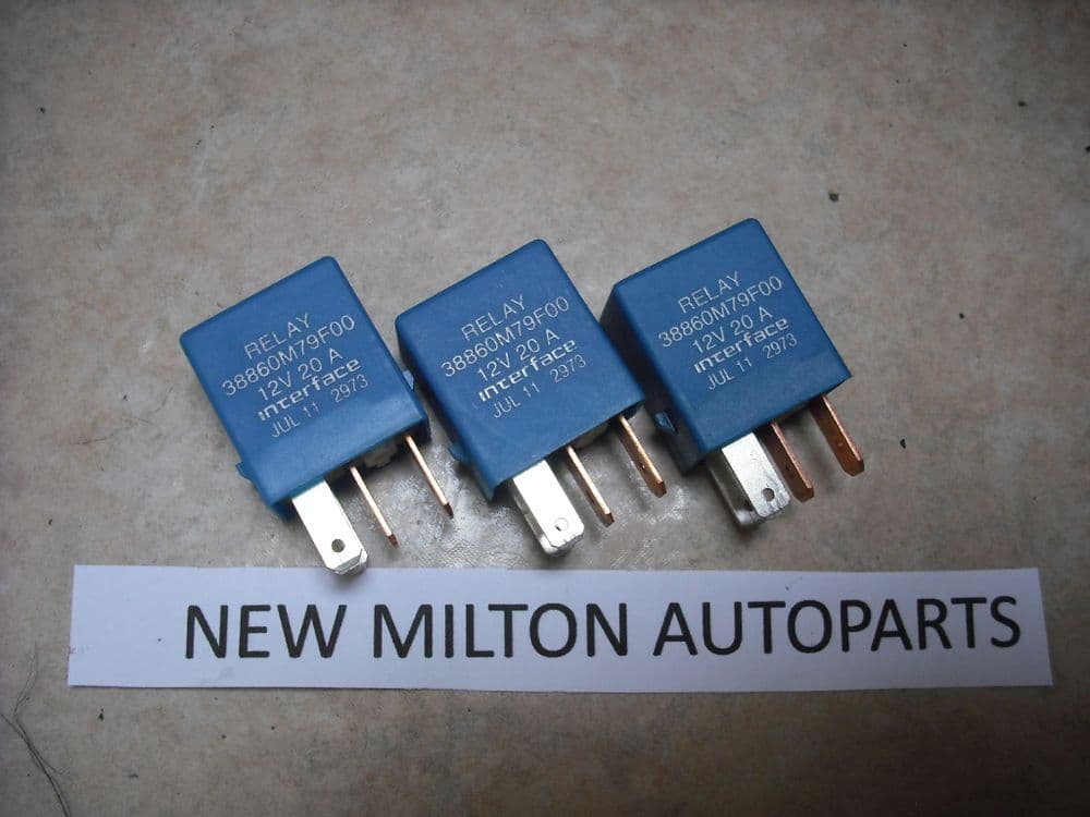 SOLD 38860M79F00 20A INTERFACE 3 X GENUINE SUZUKI ALTO BLUE RELAYS