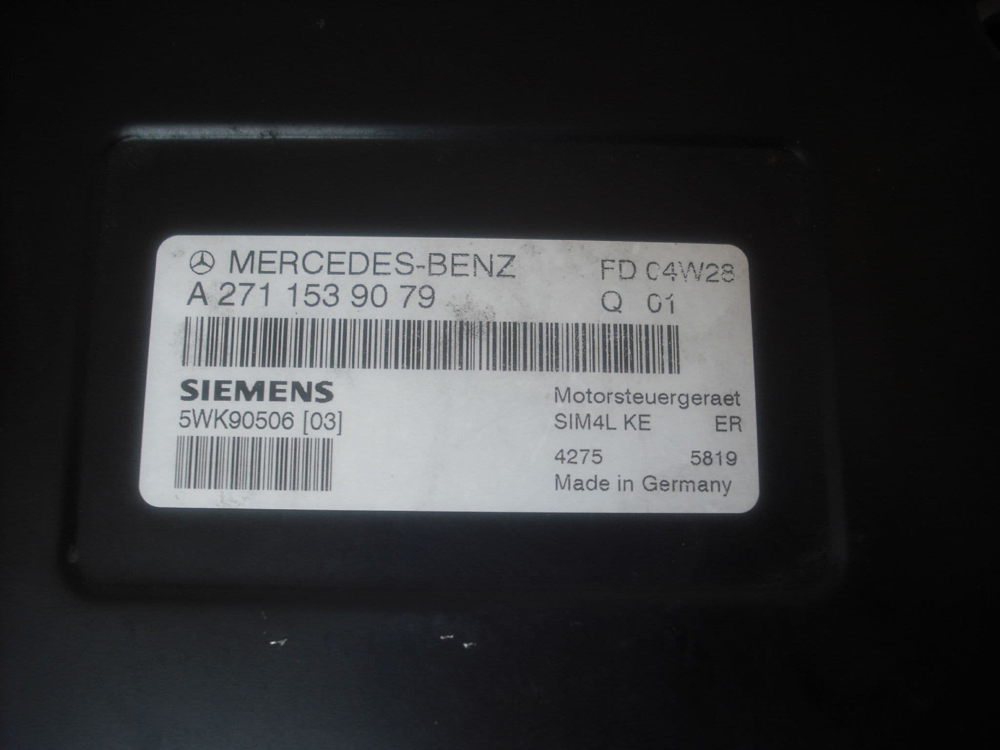 sold A2711539079 MERCEDES BENZ W203 C180 ECU KEY IGNITION AND STEERING ...