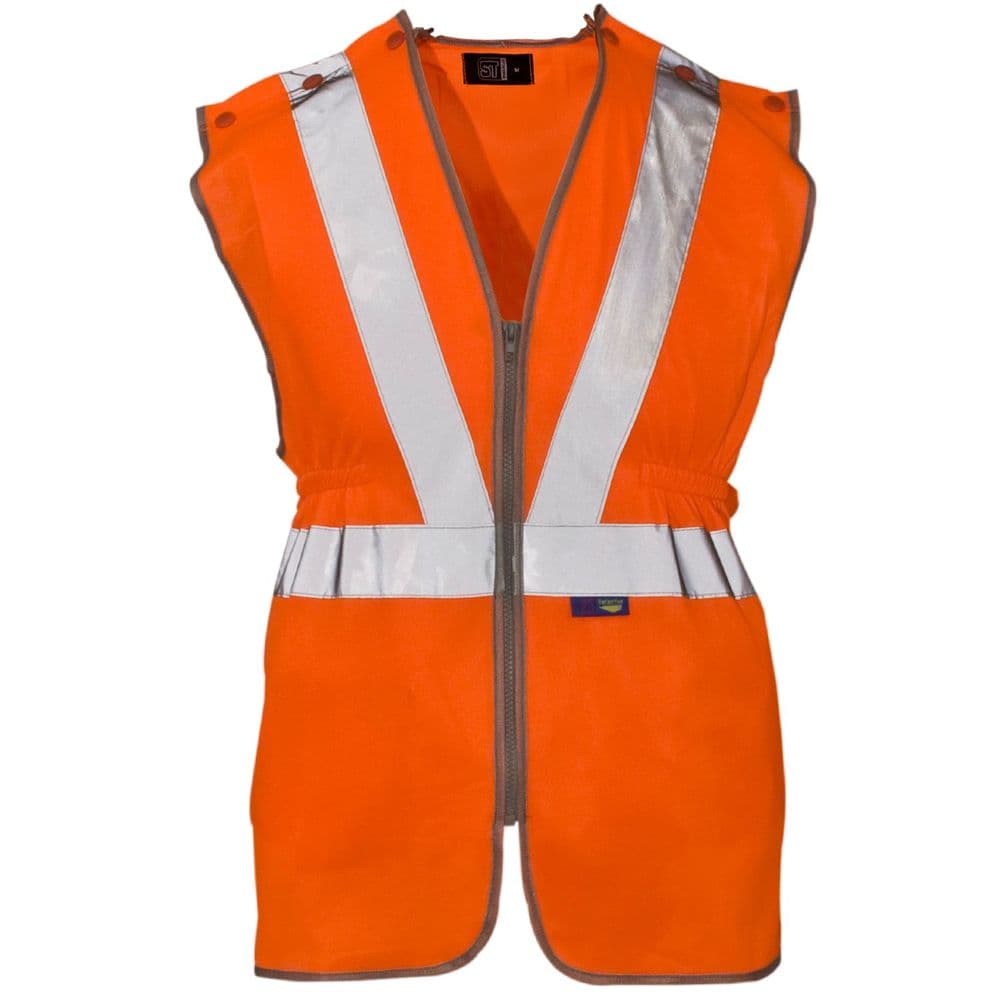 Supertouch Hi Vis Orange Polyester Long Tracker Vest | Workwear101.com