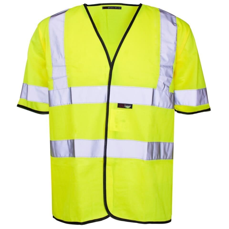 Supertouch Yellow Hi Vis Short Sleeved Vest | Workwear101.com