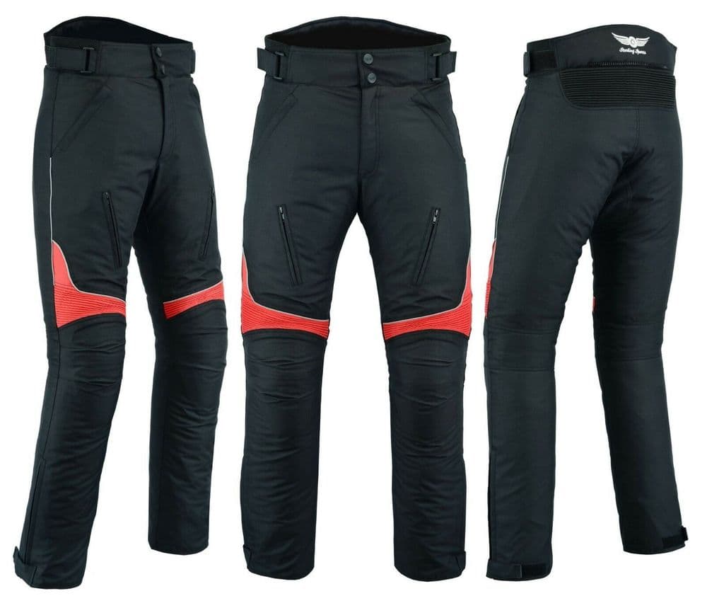 Mens Motorbike Motorcycle Textile Pants Trousers Armoured Waterproof ...