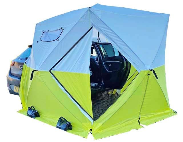 Mobile Dent Repair pop-up work tent - 1 8 l x 1 8 w x 2 0m h