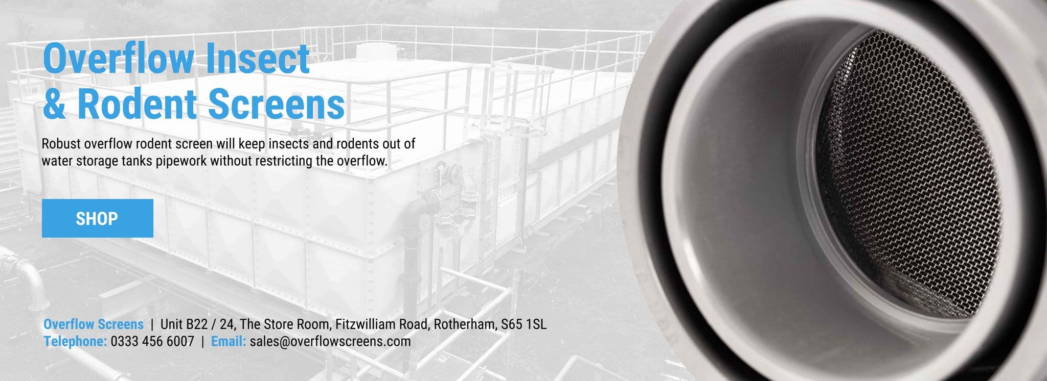 Overflow Rodent Screens | Insect Screen | Water Storage Tank